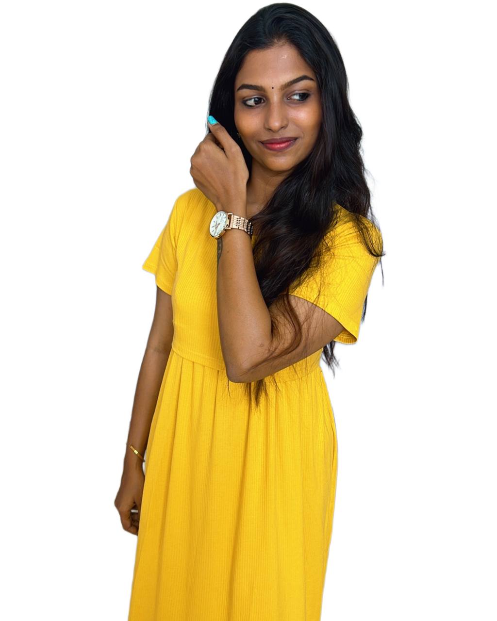 Maternity Dress – CSK YELLOW – gunoscouture